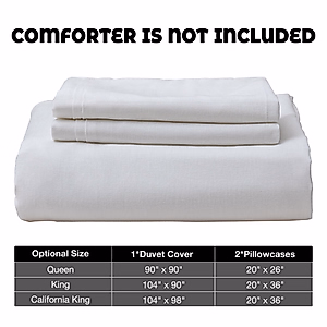 Levoo 100% Linen Duvet Cover Queen Size Pure Natural French Flax Linen Duvet Cover Soft Comfy Breathable Durable 3 Pcs Linen Bedding Set with 1 Duvet Cover Linen 2 Linen Pillowcases (Queen, White)