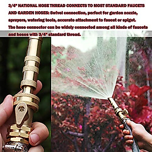 YELUN Garden hose shut off Valve- 3/4”Heavy Duty Brass Shut Off Valve Hose ball Valve Garden Hose Connector 2 Set