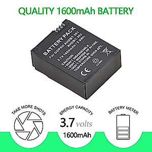 Tectra 3Pcs AHDBT-301 GoPro Hero3 Replacement Battery + LCD Display Dual USB Charger for GoPro Hero 3 Hero 3+ Camera Accessories