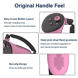 7pcs VR Accessories Set for Meta Quest 3, VR Accessories Protective Cover Includes VR Face Cover,Controller Grips,Headset Cover, Lens Protector, Quest 3 Shell Cover, (Pink)