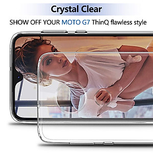 SNOSHO for Moto G7 Slim Case,Thin TPU Silicone Soft Flexible Skin Gel Anti-Scratch Shockproof Protective Cases Cover for Motorola G7, Crystal Clear