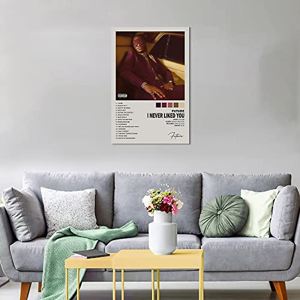 PSIMET Future Poster I Never Liked You Album Cover Wall Art Canvas for Office Decor Unframed 12'' x 18''