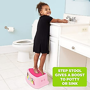 Disney Princess Loving Life Step Stool - Kids Step Stool, Potty Training, Non-Slip, Bathroom, Kitchen, Lightweight