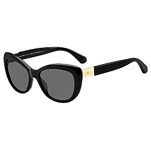 Kate Spade New York Women's Emmalynn Polarized Cat-Eye Sunglasses, Black, 54 mm