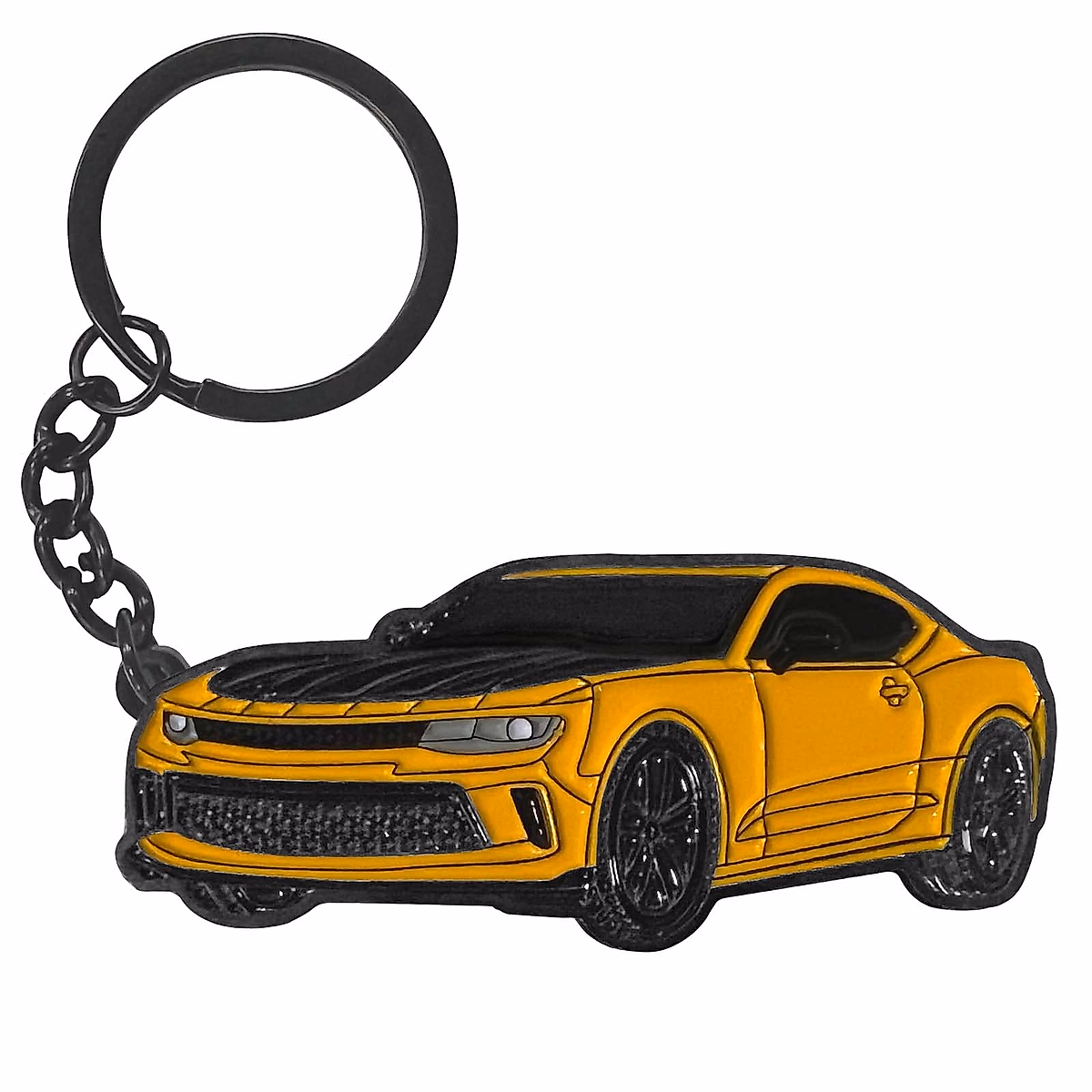 glahorse For Chevy Camaro Keychain，For Chevy Camaro Accessories 2010-2020，Metal Keychain (Yellow)