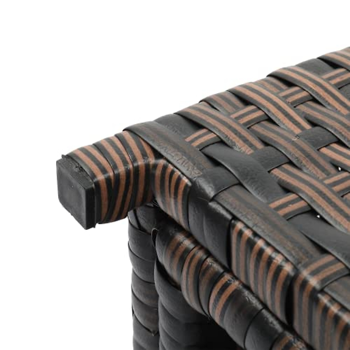 KECKS Brown Gradient with Top Cover Iron Frame Rattan Trash Can