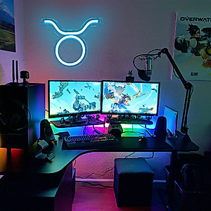 BerniceKelly The Zodiac Horoscope Neon Sign, Taurus LED Neon Signs for Wall Decor, Astrology Zodiac Horoscope Neon Lights Beautiful Spiritual, Birthday Party, Home Kids Room Decor Taurus