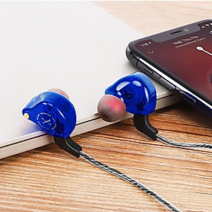 UrbanX iX2 Pro Dynamic Hybrid Dual Driver in Ear Musicians Earphones with Mic Tangle-Free Cable in-Ear Earbuds Headphones for Sony Xperia 1 III