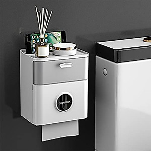 TOUMENY Paper Towel Organizer, Toilet Paper Storage Box, Wet Towel Dispenser, Multifunctional Paper Towel Organizer