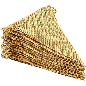 LEOBRO 48 Pcs Burlap Banner, 36Ft Triangle Flag, DIY Decoration for Holidays, Wedding, Camping, Party, New Year Decorations, Merry Christmas Banner, Indoor Christmas Decoration