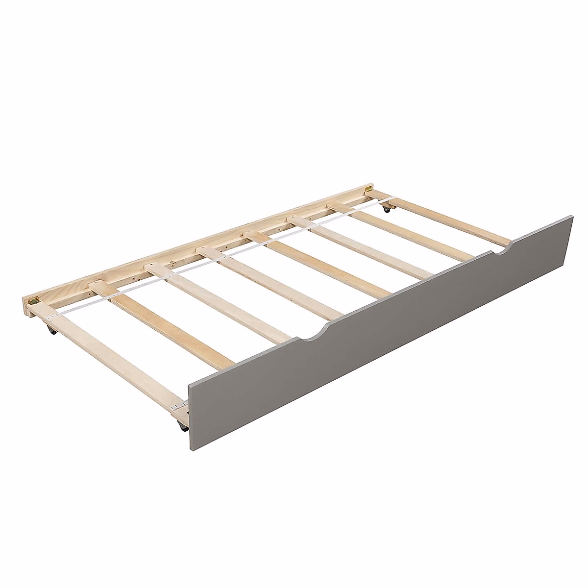 Wood Daybed with Trundle, Twin to King Design Sofa Bed, Modern Multi-Function Extendable Trundle Daybed Frame for Bedroom, Living Room (Gray)