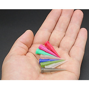 160 Pieces Plastic Tapered Pinhead Blunt End Liquid Dispenser Needles Luer Syringe Needle Tip Dispensing Fill Needle for Oil or Glue Applicator, 8 Mixed Size