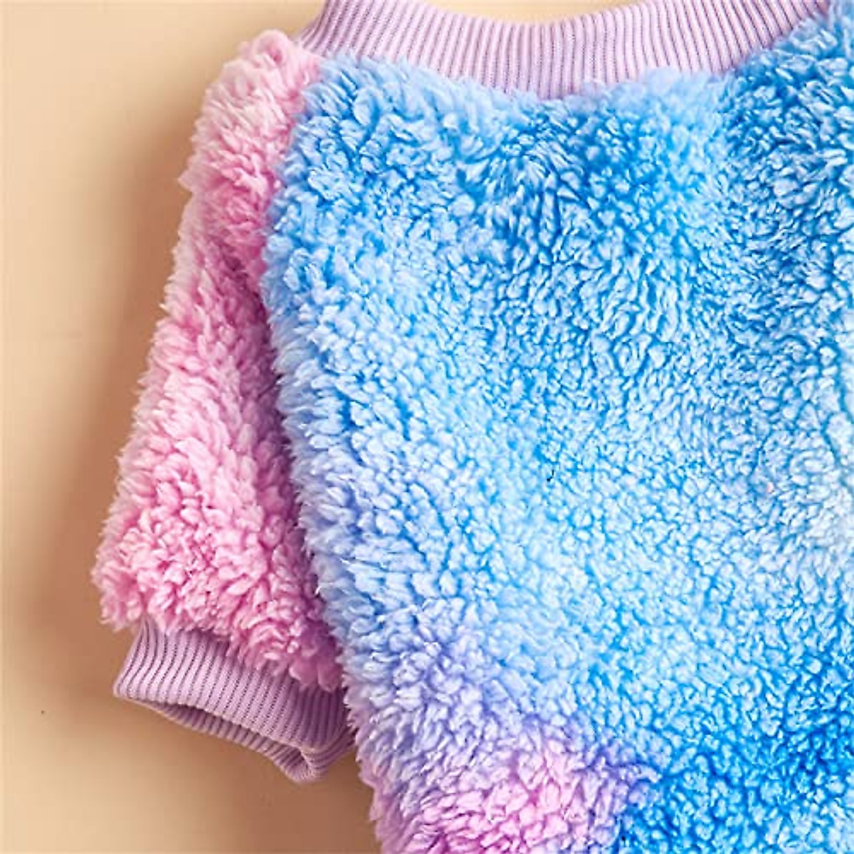 Moorfowl 2 Pack Gradient Dog Plush Sweater for Small Dogs Warm Soft Cat Fleece Pullover Sweater Winter Thickening Coat Sweatshirt Puppy Clothes for Cold Weather (Medium(Back 11.8",Chest 15.7"))