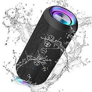 Ortizan Portable Bluetooth Speaker, IPX7 Waterproof Wireless Speaker with 24W Loud Stereo Sound, Outdoor Speakers with Bluetooth 5.0, 30H Playtime, 66ft Bluetooth Range, Dual Pairing for Home, Party