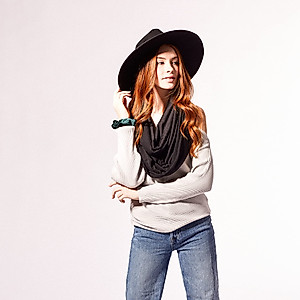 Hadley Wren Women's Classic Solid Soft Lightweight Everyday Infinity Scarf, Black, One Size