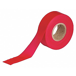 Brady Red Flagging Tape for Boundaries and Hazardous Areas - Non-Adhesive Tape, 1.188" Width, 300' Length (Pack of 1) - 58346
