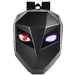 Rainbow Cloud Smart LED Backpack - Motorcycle Backpack for Men LED Knight Backpack Cool Backpack with LED Eyes Christmas Gift (Black-3)