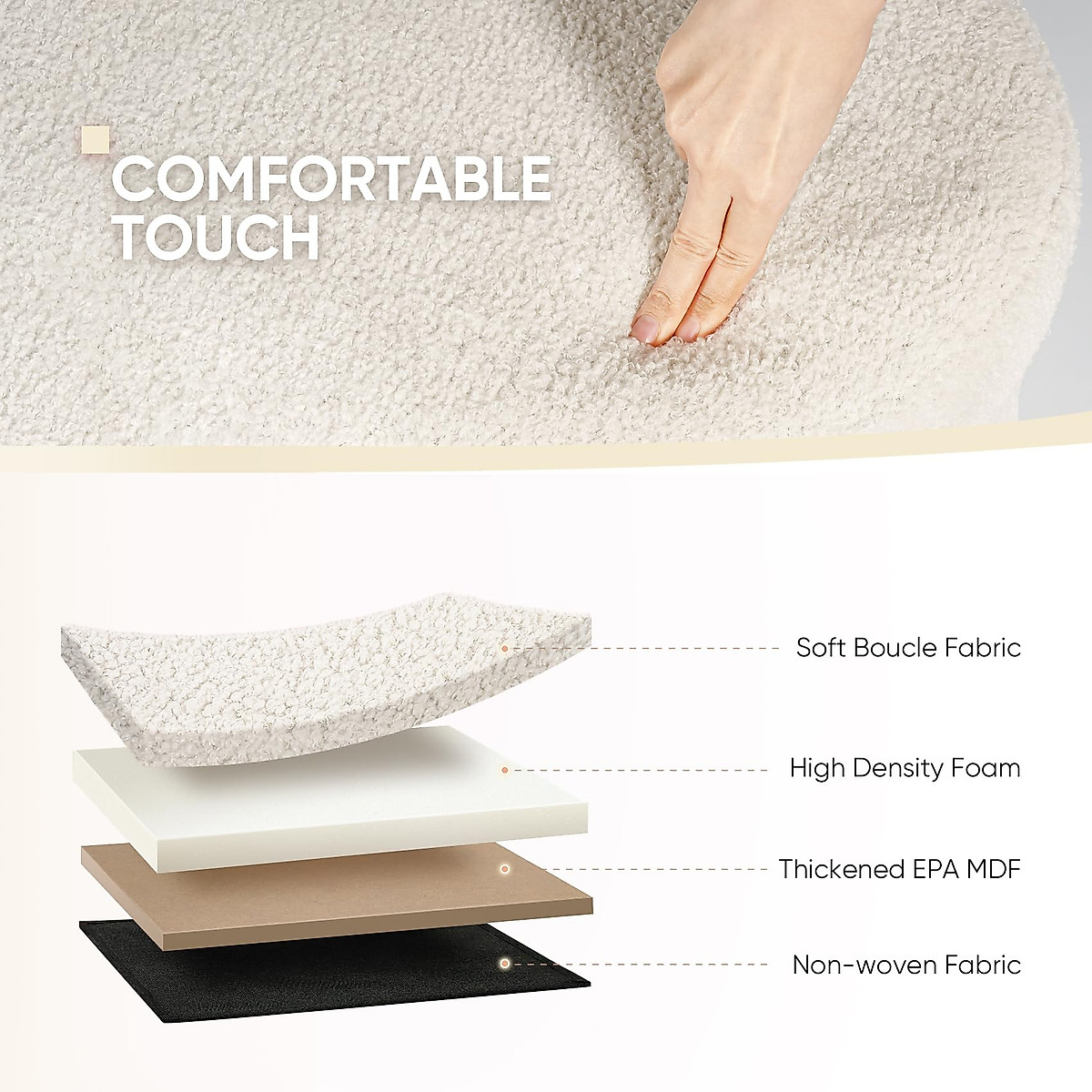 B FSOBEIIALEO Ottoman with Storage for Living Room, Sherpa Folding Storage Ottoman Foot Rest, 43.3 Inches Collapsible Bedroom Bench White