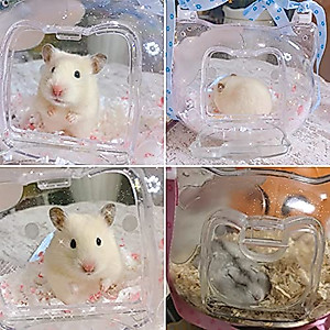 Hamster Carrier Bag Portable Guinea Pig Travel Backpack Breathable Small Pet Outgoing Bag for Hamster Gerbil Guinea Pig Sugar Glider (Transparent)