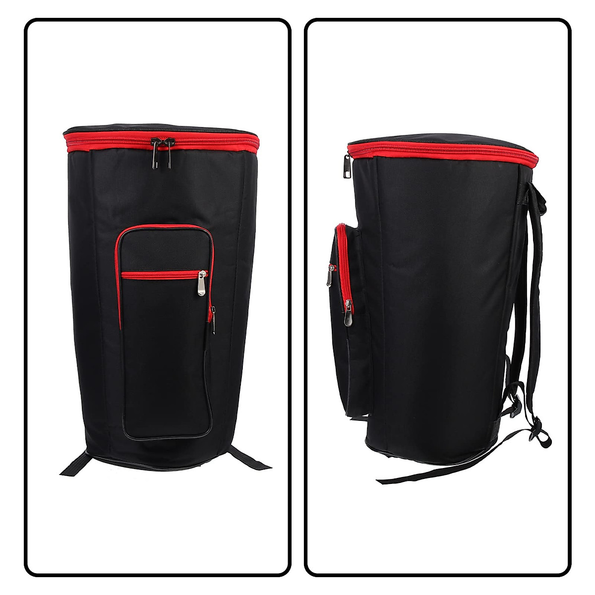 Djembe Drum Bag 10 Inch, Djembe Backpack Padded Gig Bag with Shoulder Strap, Accessories Pockets, Double Layer, Djembe Drum Carrying Case