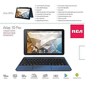 RCA Atlas 10 Pro (RCT6B06P23H) 10 Inch Android 9 Tablet with Keyboard Navy (Renewed)