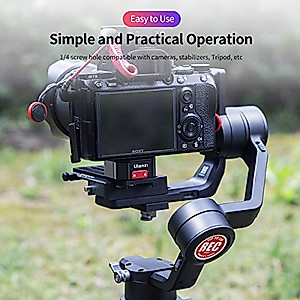 ULANZI Claw Quick Release Plate Tripod QR Camera Mount Adapter, Quick Setup Kit with 1/4'' Screw for Canon/Sony/Nikon Cameras/Zhiyun/Feiyu/DJI/Moza Stablizers Switch Between Tripod/Monopod/Slider