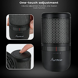 Asmuse Gaming PC USB Microphone, Podcast Condenser Mic with Boom Arm, Pop Filter, Mute Button for Streaming,Online Chat, RGB Computer Mic for PS4/5 PC Gamer YouTube