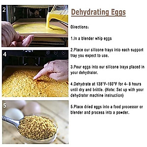 Zanup 6 Pcs Edge Silicone Dehydrator Sheets Mats for Liquids, Nonstick Fruit Leather Dehydrator Trays Compatible with Cosori CP267-FD, High Temperature Resistance Reusable Silicone Trays for Baking Cooking Dehydrating Eggs Herbs Fruit Roll Up