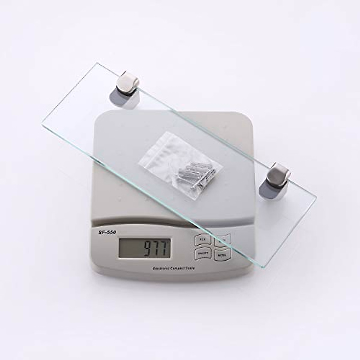 KES 14-Inch Bathroom Tempered Glass Shelf 8MM-Thick Wall Mount Rectangular, Brushed Nickel Bracket, BGS3202S35-2