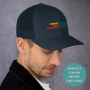 Super Fly Goods Retro Pickleball Hat Pickleball Gifts Pickleball Accessories Pickle Ball Hats for Men and Women (Navy)