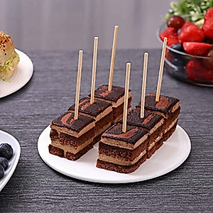200 PCS Bamboo Skewers, 8 Inch Wooden Skewer for Appetizers, Fruit, Kebabs, Grilling Barbecue, Mini Burger, Sausage, Cocktail Picks for Drinks, Long Toothpicks, Food Sticks Natural, Kitchen Gadget