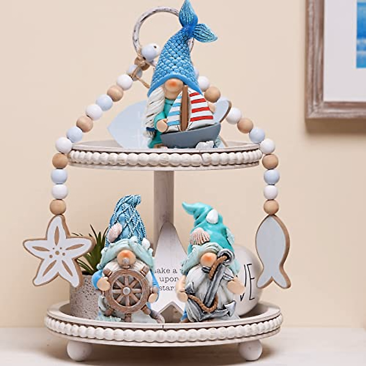 Hodao 3PCS Ocean Animals Gnomes Summer Decorations Handmade Beach Element Decor Swedish Gnomes Nisse Scandinavian Gnomes Elf Fall Decorations Indoor Home Ornaments Summer Gnomes Figurines (Ocean1)