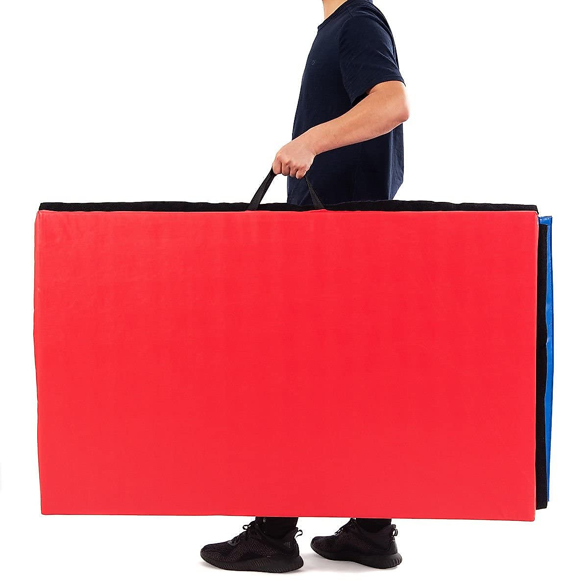 MAT EXPERT 4'x10'x2" Gymnastics Mat Thick Folding For Tumbling Exercise Gym Fitness Mat with Hook & Loop Fasteners (Multicolor)