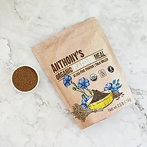 Anthony's Organic Flaxseed Meal, 2.5 lb, Gluten Free, Ground Ultra Fine Powder, Cold Milled, Keto Friendly