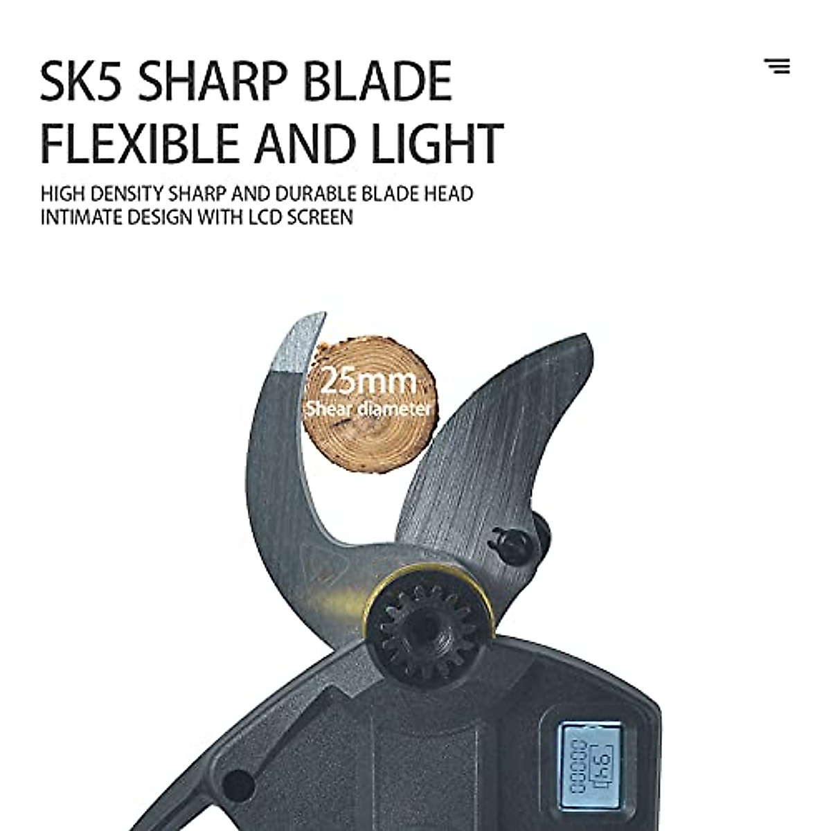 Munskine Professional Electric Pruning Shears - Cordless Trimmer with 25mm Cutting Diameter Heavy Duty- Electric Pruner with 2pcs Brushless Motor Rechargeable 2Ah & 4Ah Batteries