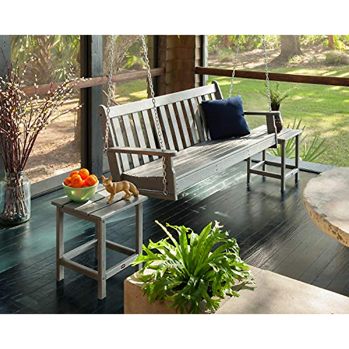 POLYWOOD GNS60BL Vineyard 60" Outdoor Swing, Black
