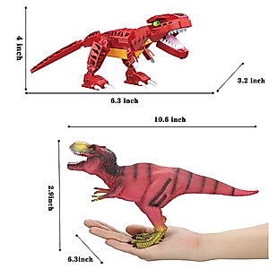 COGO MAN Dinosaurs Building Sets, Dinosaurs Toys 2 Pack, T Rex Dinosaur Figures and Dinosaur Blocks 131 PCS, Tyrannosaurus Toys for Boys and Girls Age 6-12