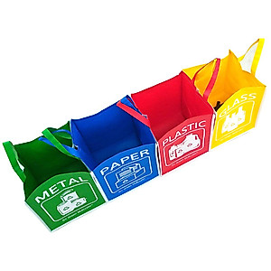 GARASANI 4 Pack Waterproof Separate Recycle Bag Waste Baskets (D Type)