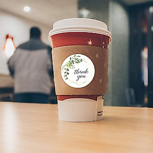 500pcs Thank You Stickers,1" Round Greenery Frames Thank You Stickers Roll 4 Floral Designs Thank You Envelope Labels Perfect for Gift Wraps, Birthday Party Favors