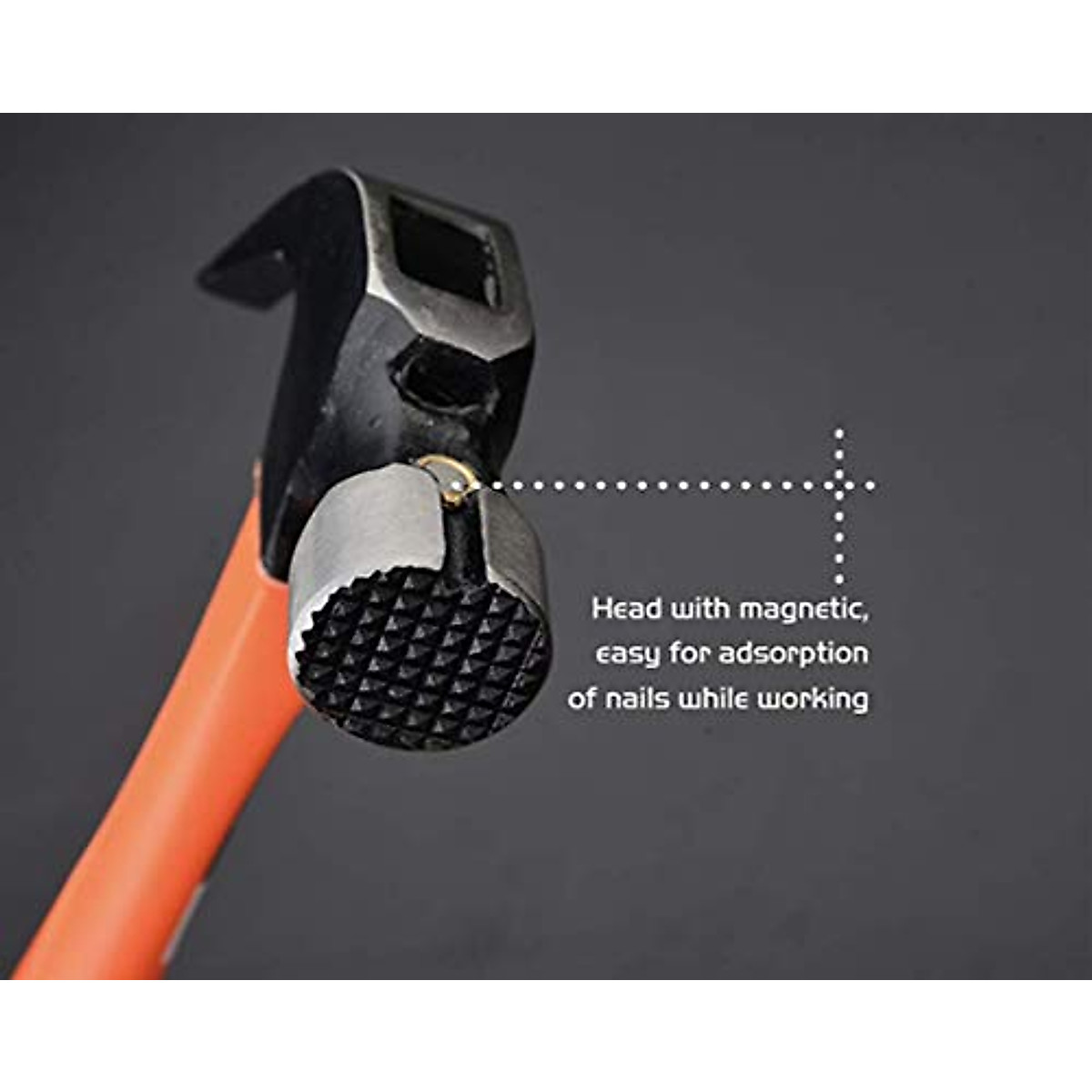 Edward Tools Pro 20 oz Claw Hammer - Magnetic Nail Starter - Forged Fine Grain Harden Steel Head - Heavy Duty Fiberglass Shaft - Ergo Cushion Grip - Roofing Hammer