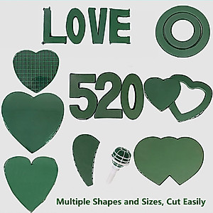 Floral Foam Blocks for Fresh and Artificial Flowers, 6 Pcs Each 8" L x 4" W x 3" H Wet and Dry Green Florist Foam for Weddings, Birthday Parties and Holiday Decorations