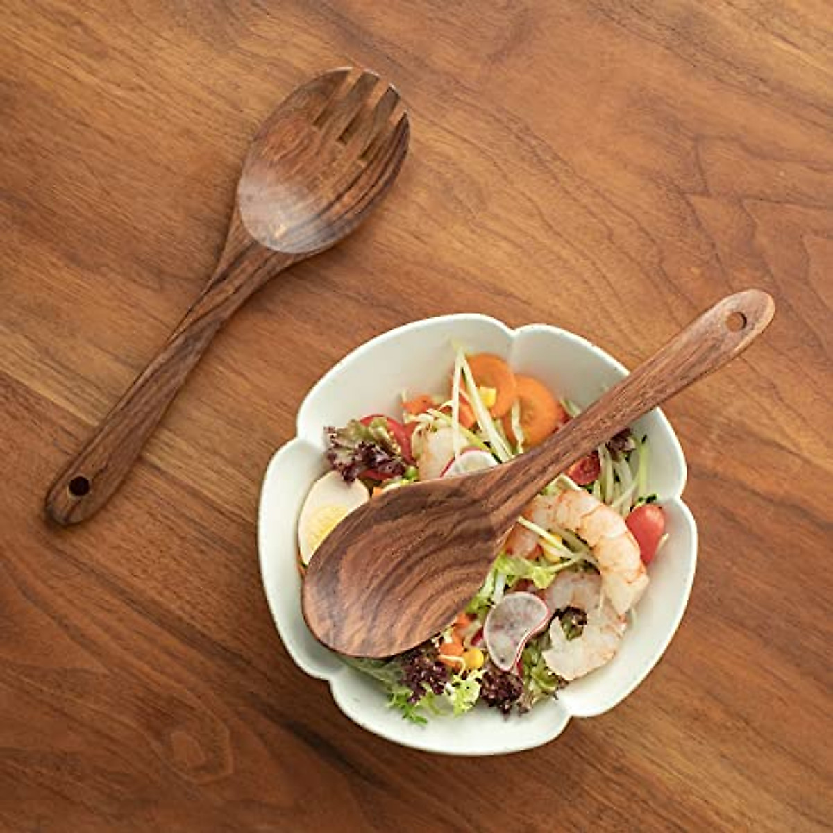 Muso Wood Acacia Salad Servers,10-inch,set of 2 (Acacia salad servers)