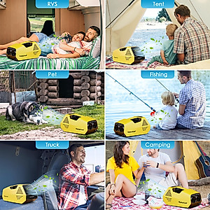 nommyair 2380BTU Camping Air Conditioners - 14lb Tent Air Conditioner with Remote Control, Portable ac for Truck Outdoor/RVs/Fishing or Pet (Battery Not Included)