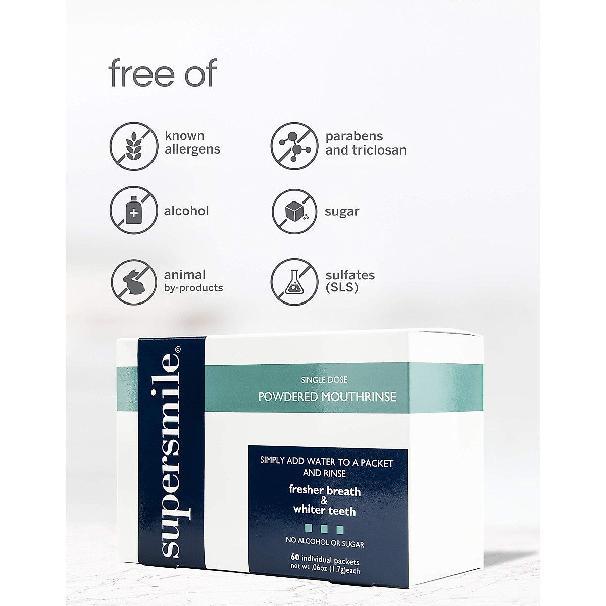 Supersmile Powdered Mouth Rinse, 60 Count, 0.06 oz