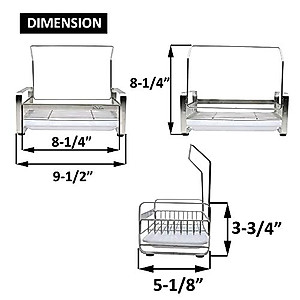 Sponge Holder - Kitchen Sink Organizer - Sink Caddy - Sink Tray - SUS304 Stainless Steel Soap Holder,9.45 x5.15 x8.1 inches,Large Size