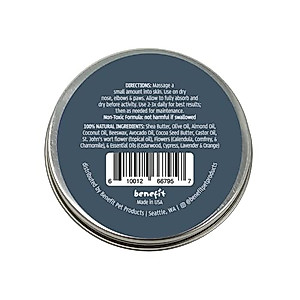 Dog Paw Balm, Relief for Dry Nose, Paws, & Cracking Skin, 100% Natural Ingredients Including Beeswax, Coconut Oil & Shea Butter, Made in The USA - 2 oz Paw Wax