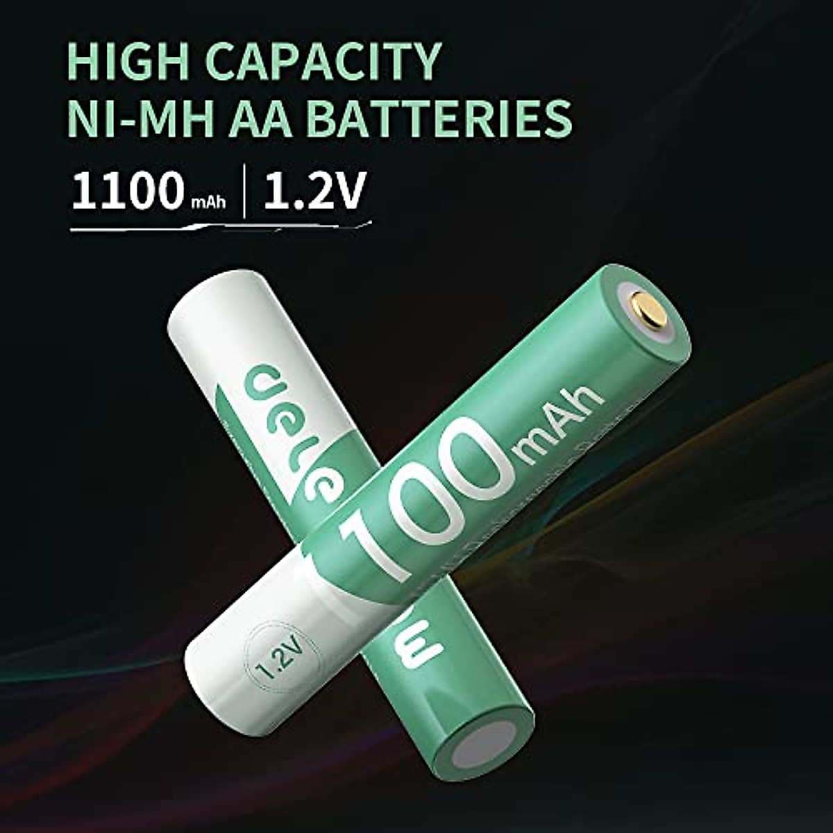 Deleepow AAA Rechargeable Batteries Ni-MH 8 Count, 1100mAh High Capacity 1.2V 1200 Cycles Rechargeable Triple A Battery for Household and Business Devices