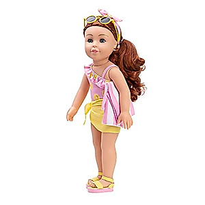 ADORA Amazon Exclusive Amazing Girls Collection, 18” Realistic Doll with Changeable Outfit and Movable Soft Body, Birthday Gift for Kids and Toddlers Ages 6+ - Sasha in Citrus Sweet