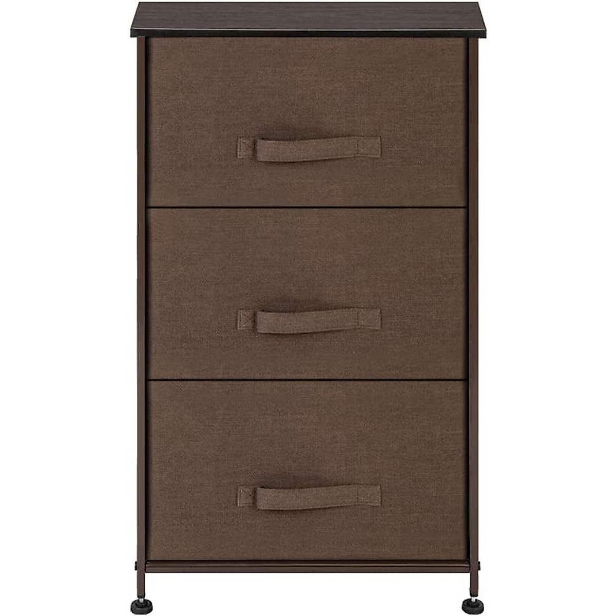 AFFAVON Stylish and Space-Saving Fabric Dresser Storage Chest with Sturdy Steel Frame, Wood Top & Handles - Perfect for Organizing Your Home, Bedroom, Hallway, Entryway, Closets and Nurseries (Brown)