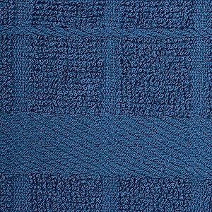 DII Basic Terry Collection Solid Windowpane Dishcloth Set, 12x12, Blue, 6 Piece